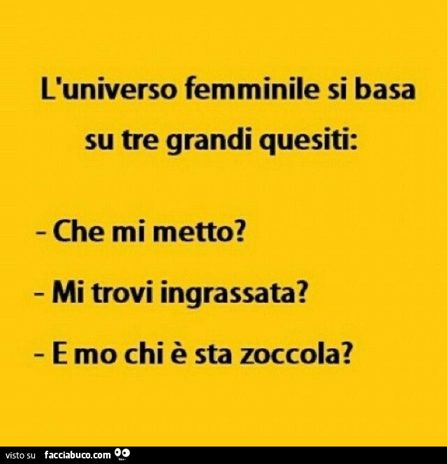 L'universo femminile si basa su tre grandi quesiti: che mi metto? Mi ...