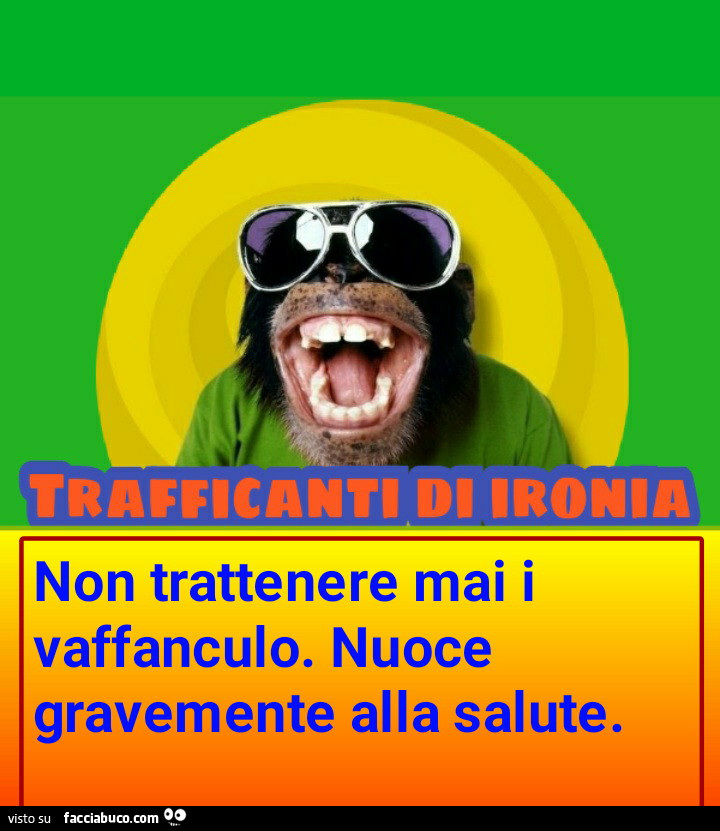 Non trattenere mai i vaffanculo. Nuoce gravemente alla salute ...