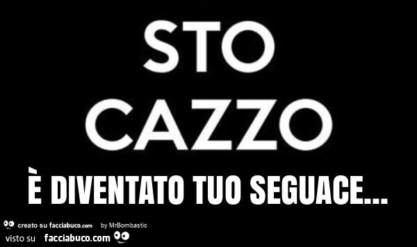 Sto cazzo è diventato tuo seguace - Facciabuco.com