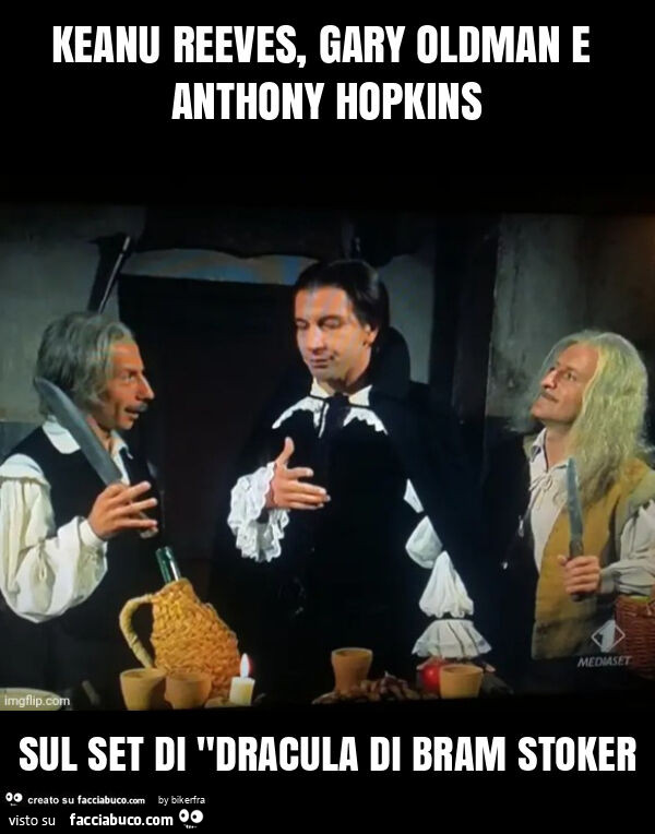 Keanu reeves, gary oldman e anthony hopkins sul set di "dracula di bram stoker - Facciabuco.com