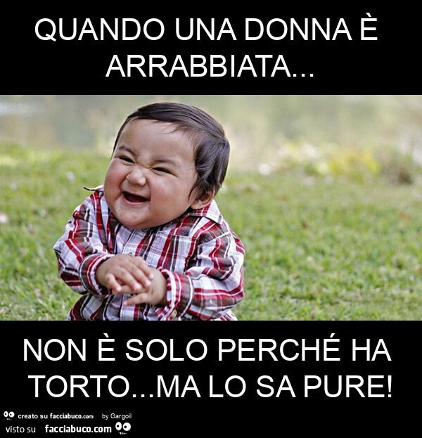Quando una donna è arrabbiata… non è solo perché ha torto… ma lo sa ...